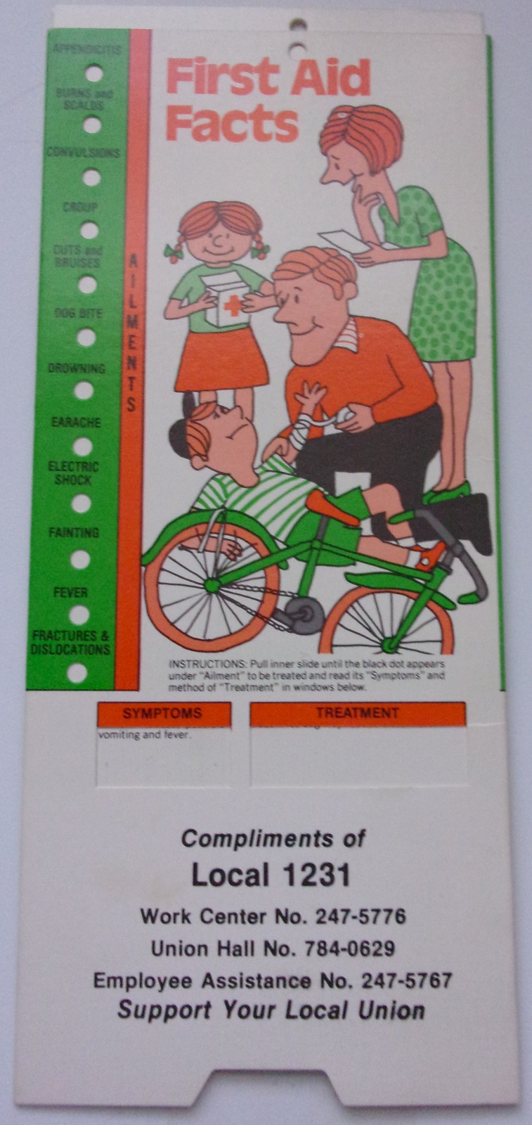 Vintage First Aid Facts Compliments of Your Local Union Brochure 1986 ...