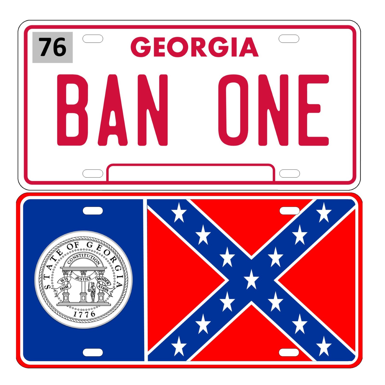 Smokey and the Bandit, BAN ONE & STATE FLAG LICENSE PLATE SET, Trans-am ...
