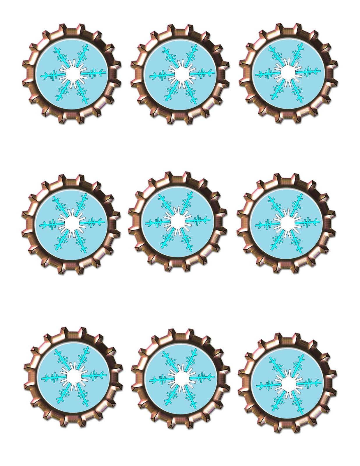Snowflake Bottlecap -Download-ClipArt-ArtClip-Bottle Cap-Digital ...