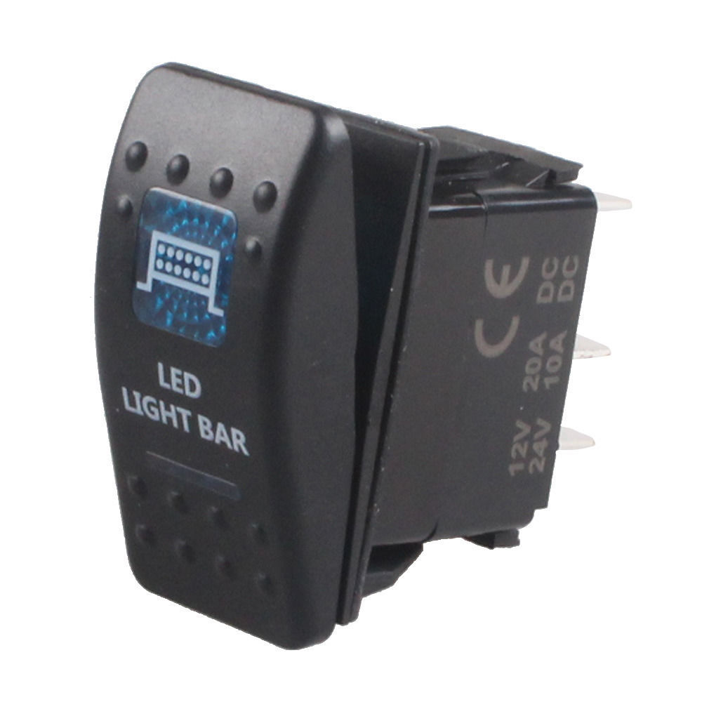 12V 20A Bar Carling Blue LED Bar Light Push Rocker Toggle Switch Car ...