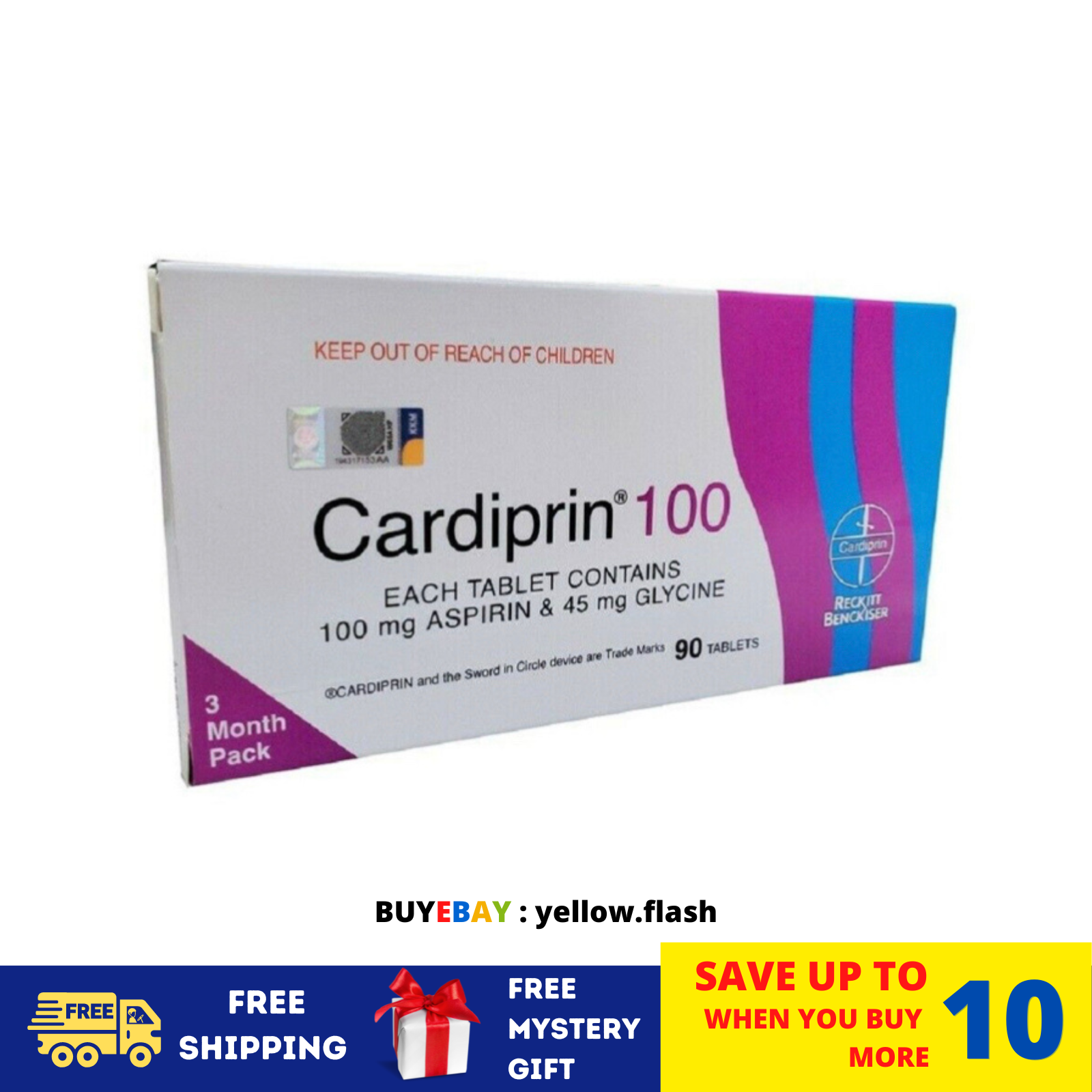 2 CAJAS DE CARDIPRIN 100 (aspirina 100 mg) Reduce los ataques cardíacos ...