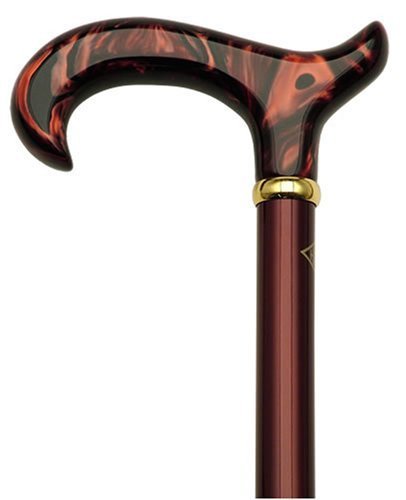 Walking Cane Ruby Pearl. This Walking Stick Cane has a Derby Lucite red ...
