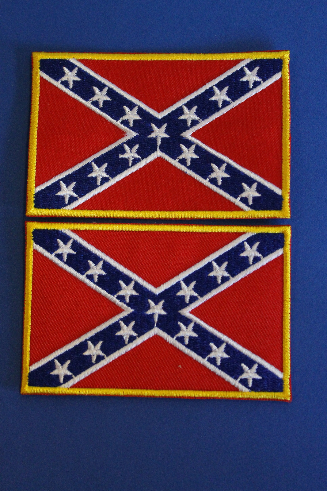 Lot of 2 Confederate Dixie Rebel Flag Hat Jacket Vest Motorcycle 2 x 3 ...
