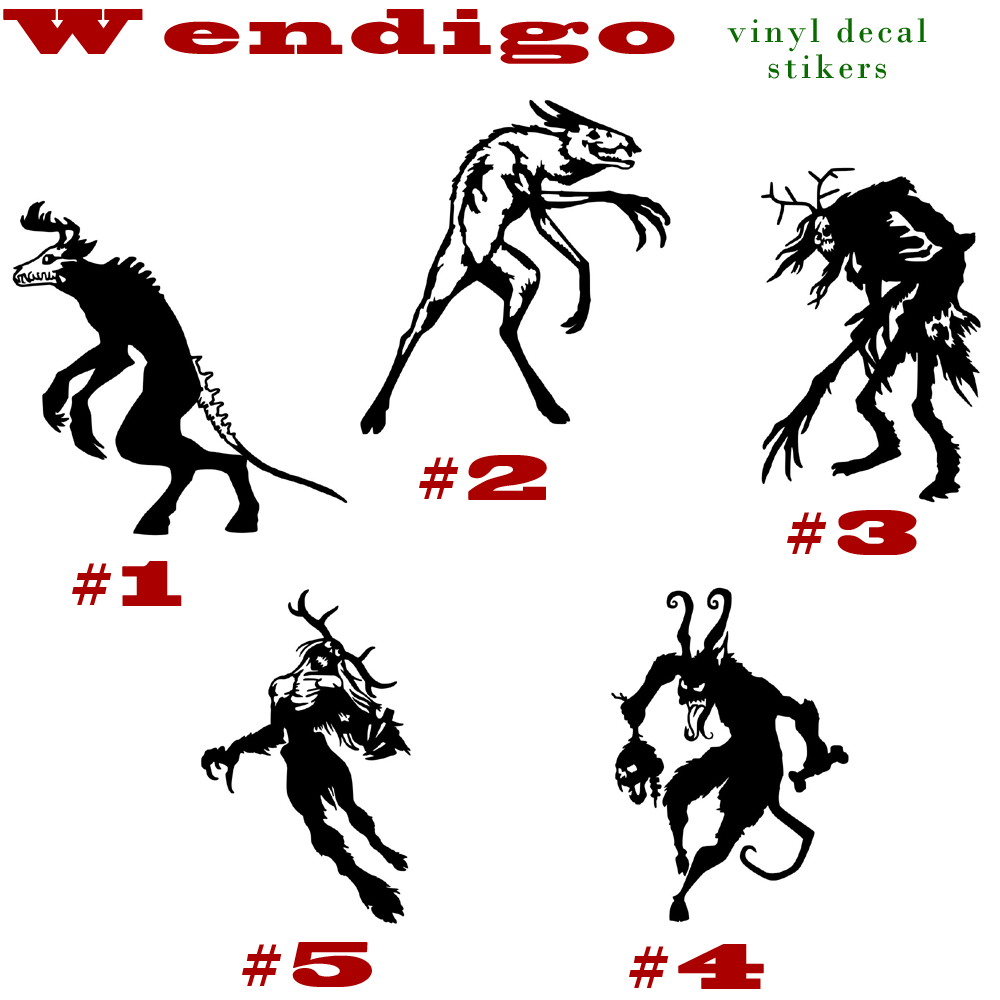 Wendigo Vinyl Decal Sticker Car Window Bumper Wall Skinwalker Krampus ...