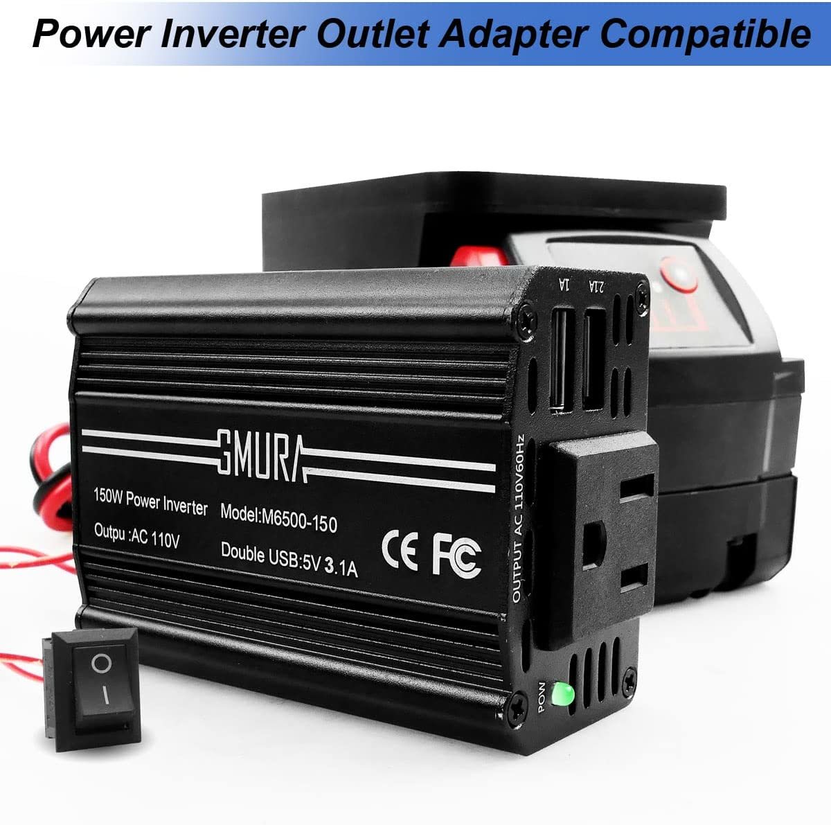 Compact Cordless Inverter, Dc 18V To Ac 120V and similar items