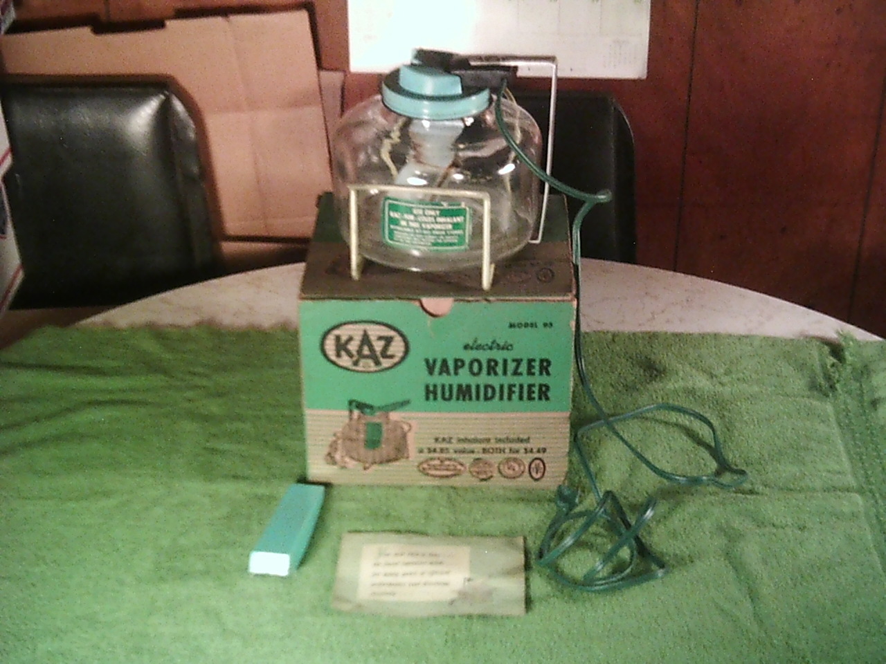Vtg Kaz Electric Vaporizer Humidifier Model 95 Original Box & Paperwork ...
