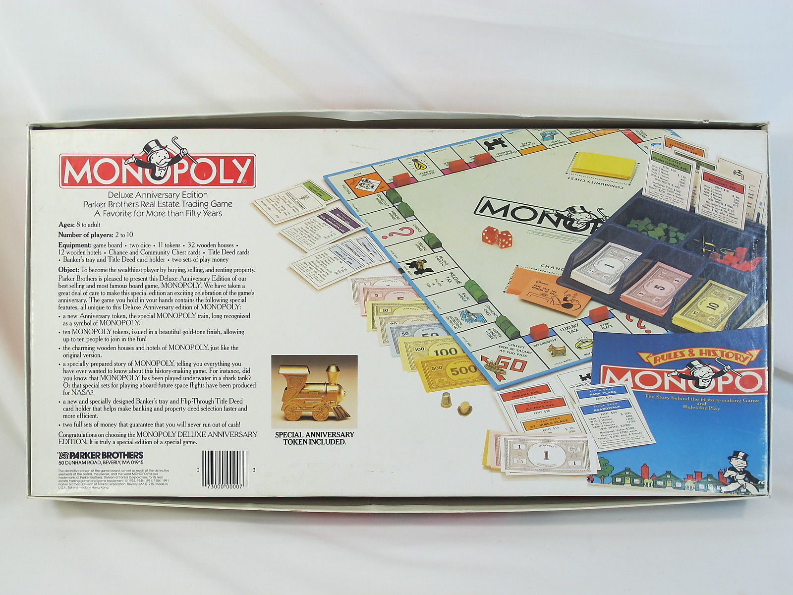 Monopoly Deluxe 50th Anniversary Edition 1985 Parker Brothers Excellent ...