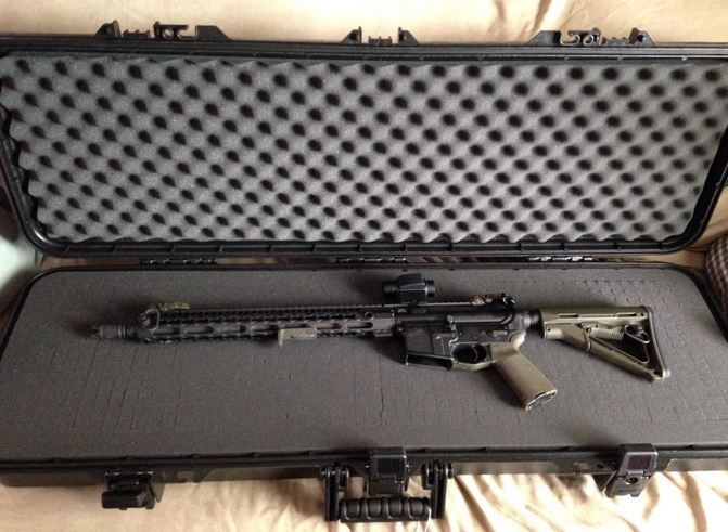 Rifle Gun Case Hard Storage Lockable AR 15 Weatherproof Airline Travel ...