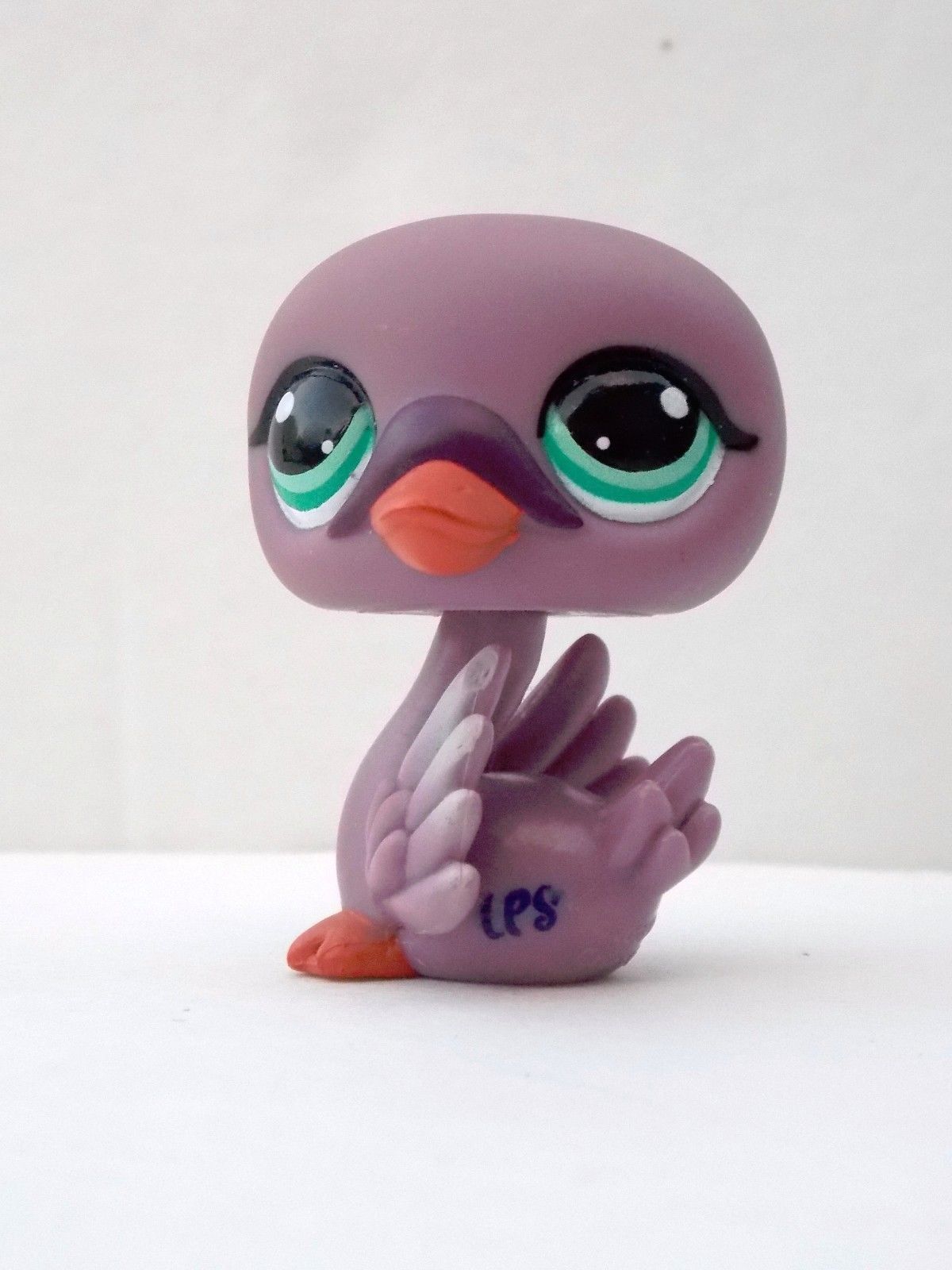 LPS Littlest Pet Shop #1400 Special Edition Purple Swan Green Eyes Bird ...