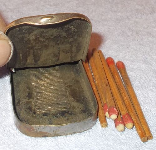 Vintage Brass Advertising Match Safe Holder Boston Office Chicago ...