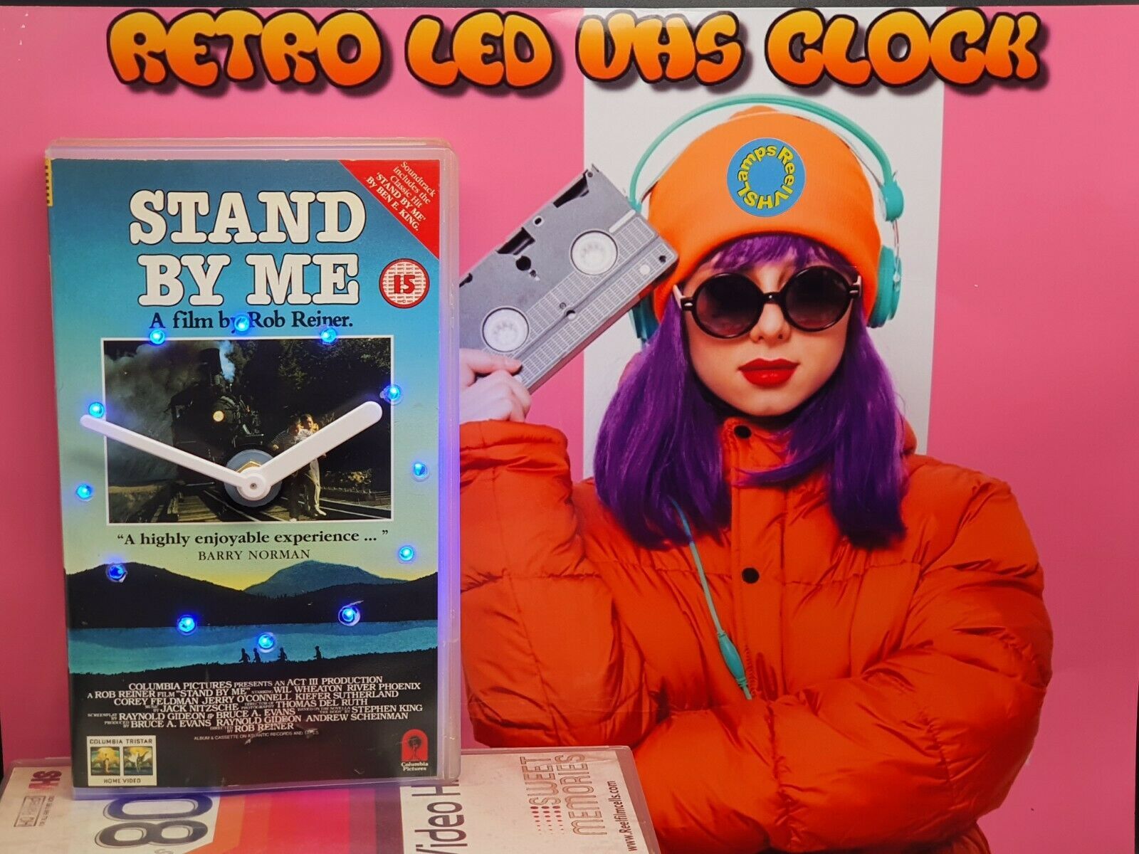 Retro Original backlit LED VHS Clock, Stand by Me VHS Case Desk or wall ...
