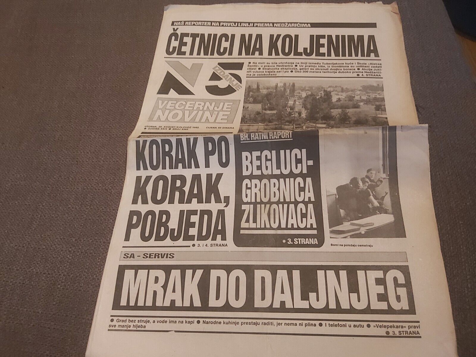 VECERNJE NOVINE BOSNIAN MAGAZINE WAR TIME BOSNIAN WAR 1992 VERY RARE ...