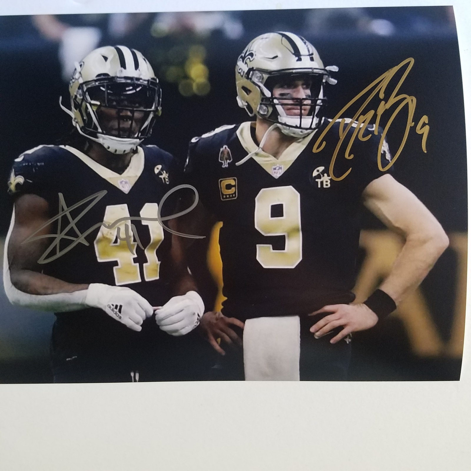 Drew Brees and Alvin Kamara 8 x 10 photo signed with proof - Photos