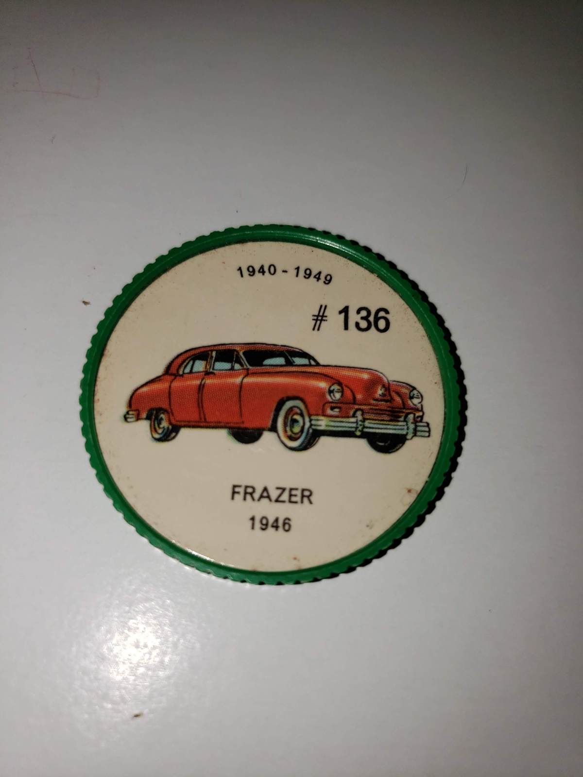 Jello Car Coins - # 136 of 200 - The Frazer (1946) - Gelatin & Jell-O