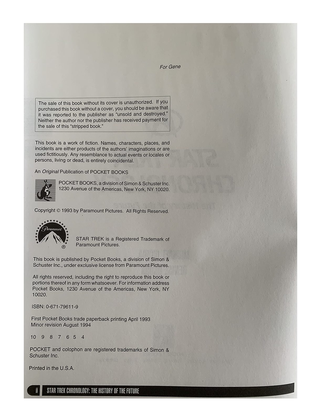 Star Trek Chronology: The History of the Future Michael Okuda and ...