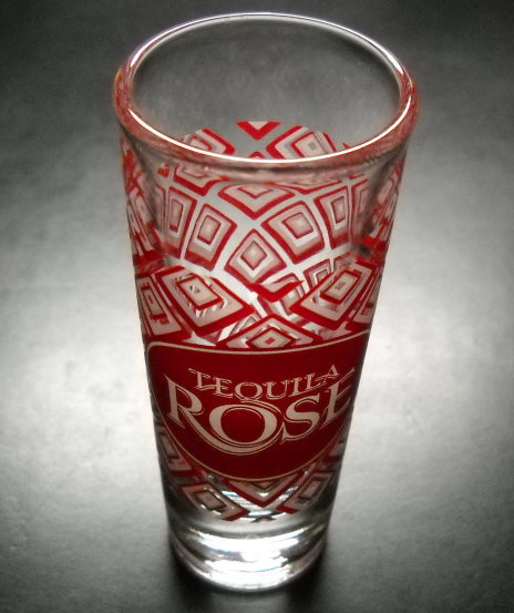 Tequila Rose Shot Glass Tall Style Rose and White Colors and Logo on ...