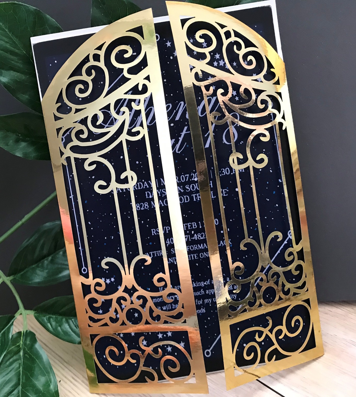 Metallic Gate laser cut Invitations Card,50pcs Laser Cut wedding ...