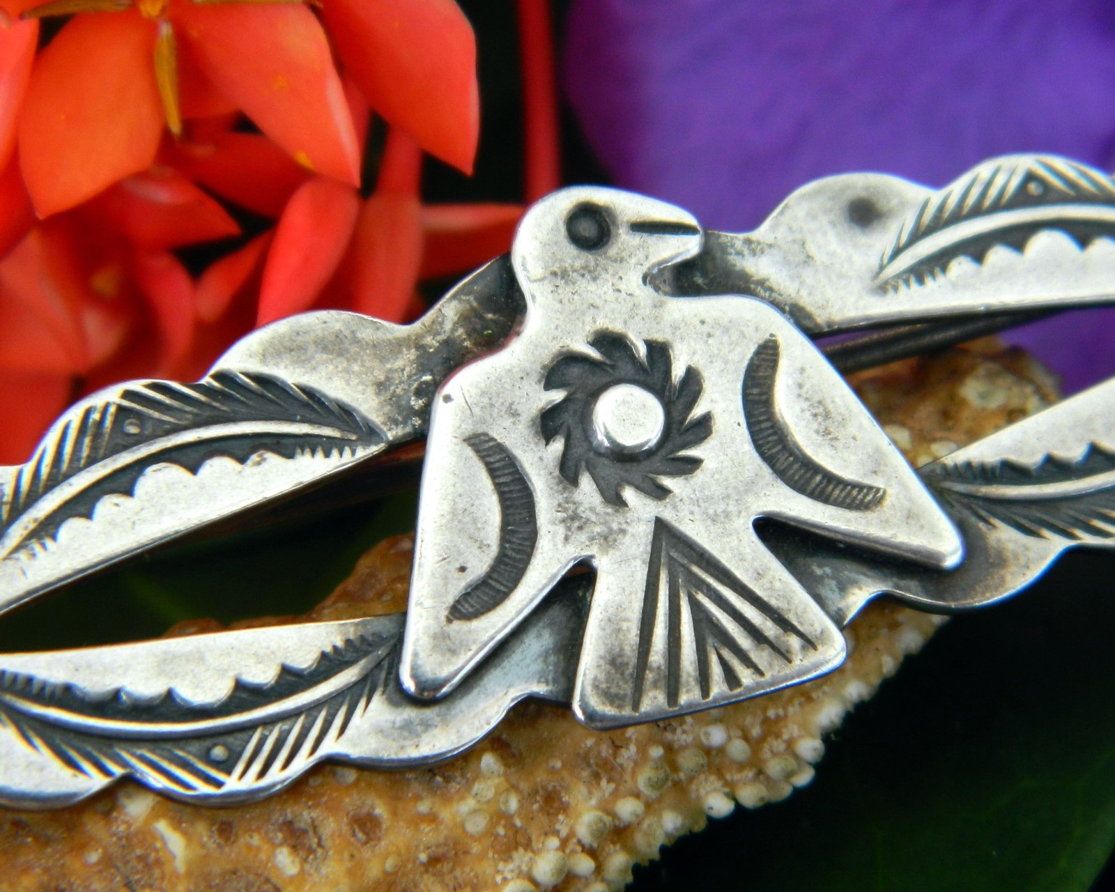 Vintage Native American Thunderbird Eagle Sterling Silver Brooch Pin ...