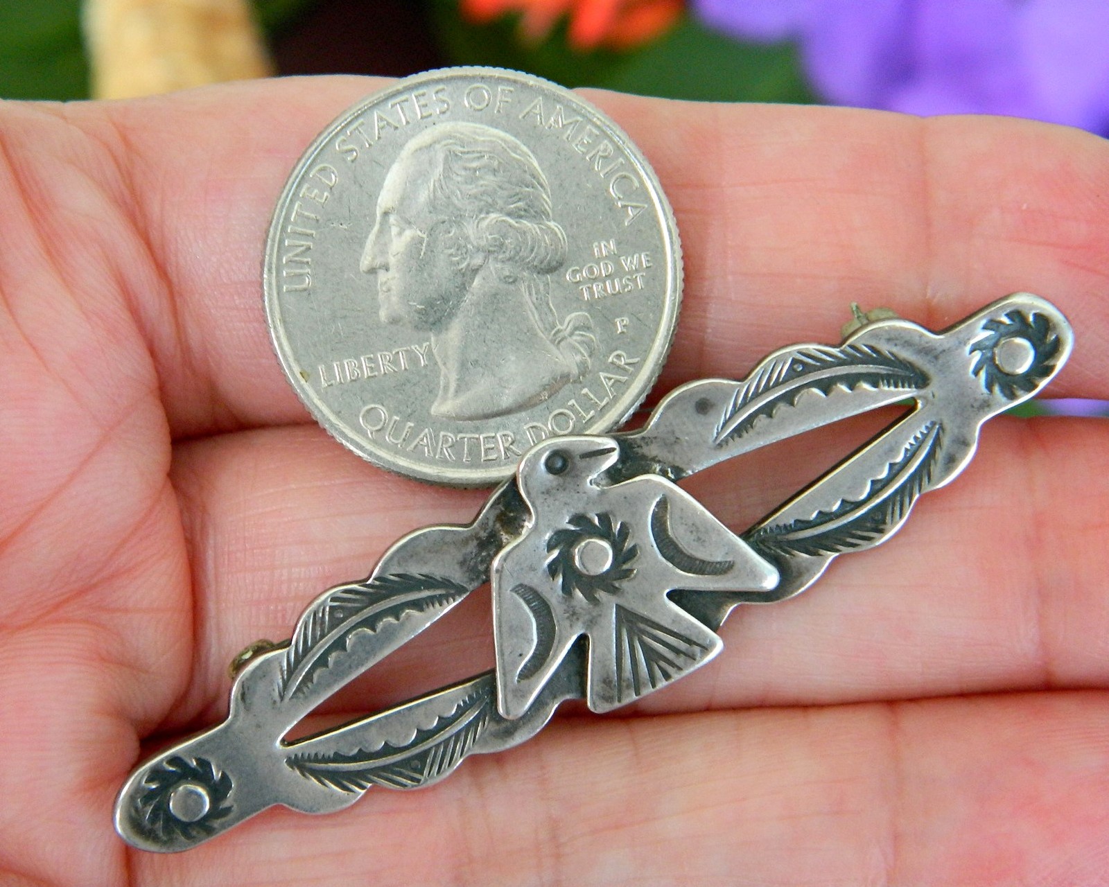 Vintage Native American Thunderbird Eagle Sterling Silver Brooch Pin ...
