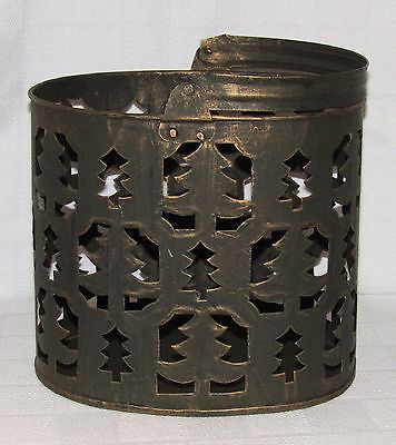 Foreside Pine Tree Metal Handle Decorative Basket Rustic Finish ...