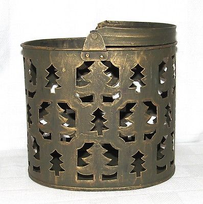 Foreside Pine Tree Metal Handle Decorative Basket Rustic Finish ...