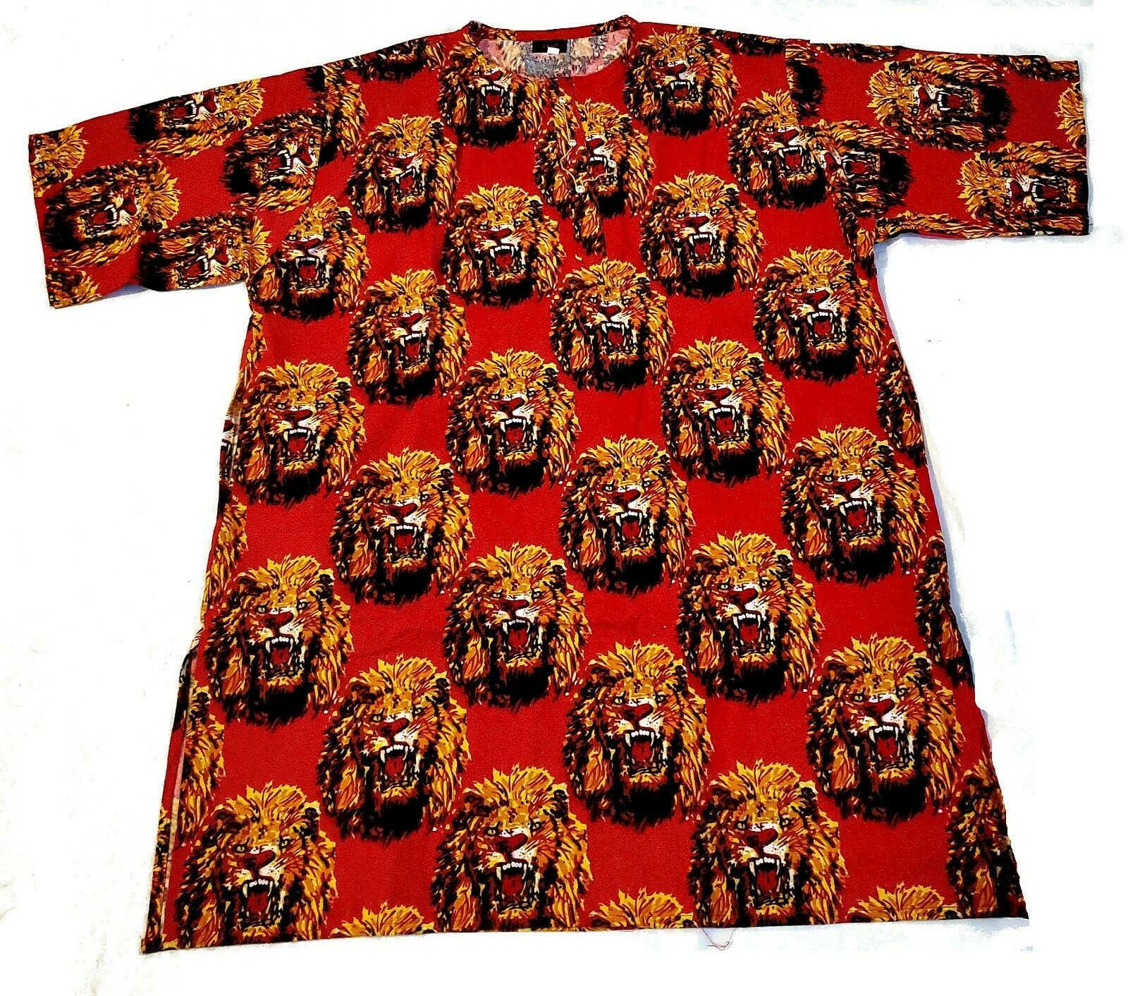 Red Traditional Lion Head Isiagu Ichie Men's Top Wt Chain Buttons ...