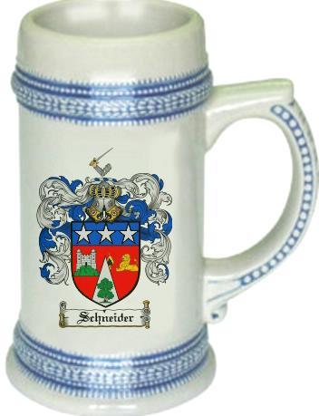 Schneider Coat of Arms Stein / Family Crest Tankard Mug - Coat of Arms