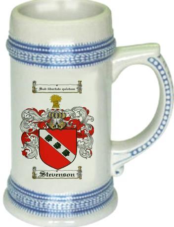 Stevenson Coat of Arms Stein / Family Crest Tankard Mug - Coat of Arms