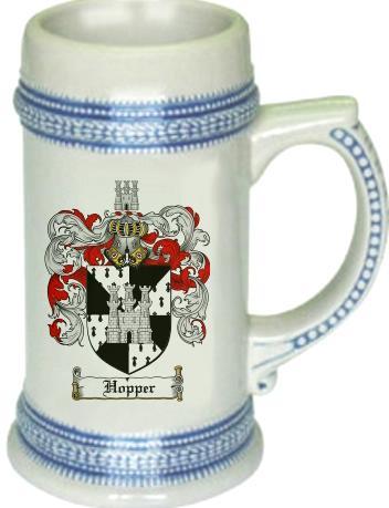 Hopper-crest Coat of Arms Stein / Family Crest Tankard Mug - Coat of Arms