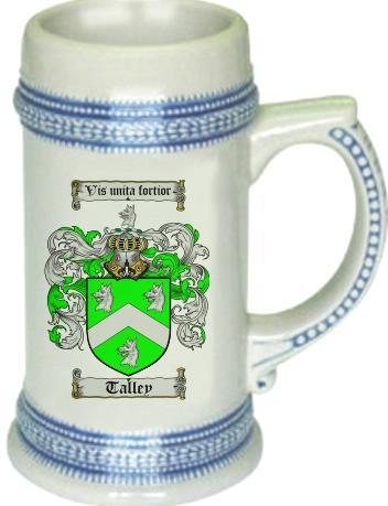 Talley Coat of Arms Stein / Family Crest Tankard Mug - Coat of Arms