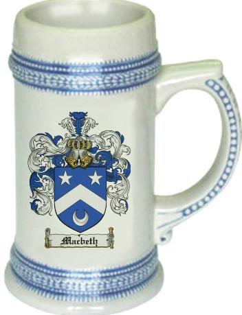 Macbeth Coat of Arms Stein / Family Crest Tankard Mug - Coat of Arms