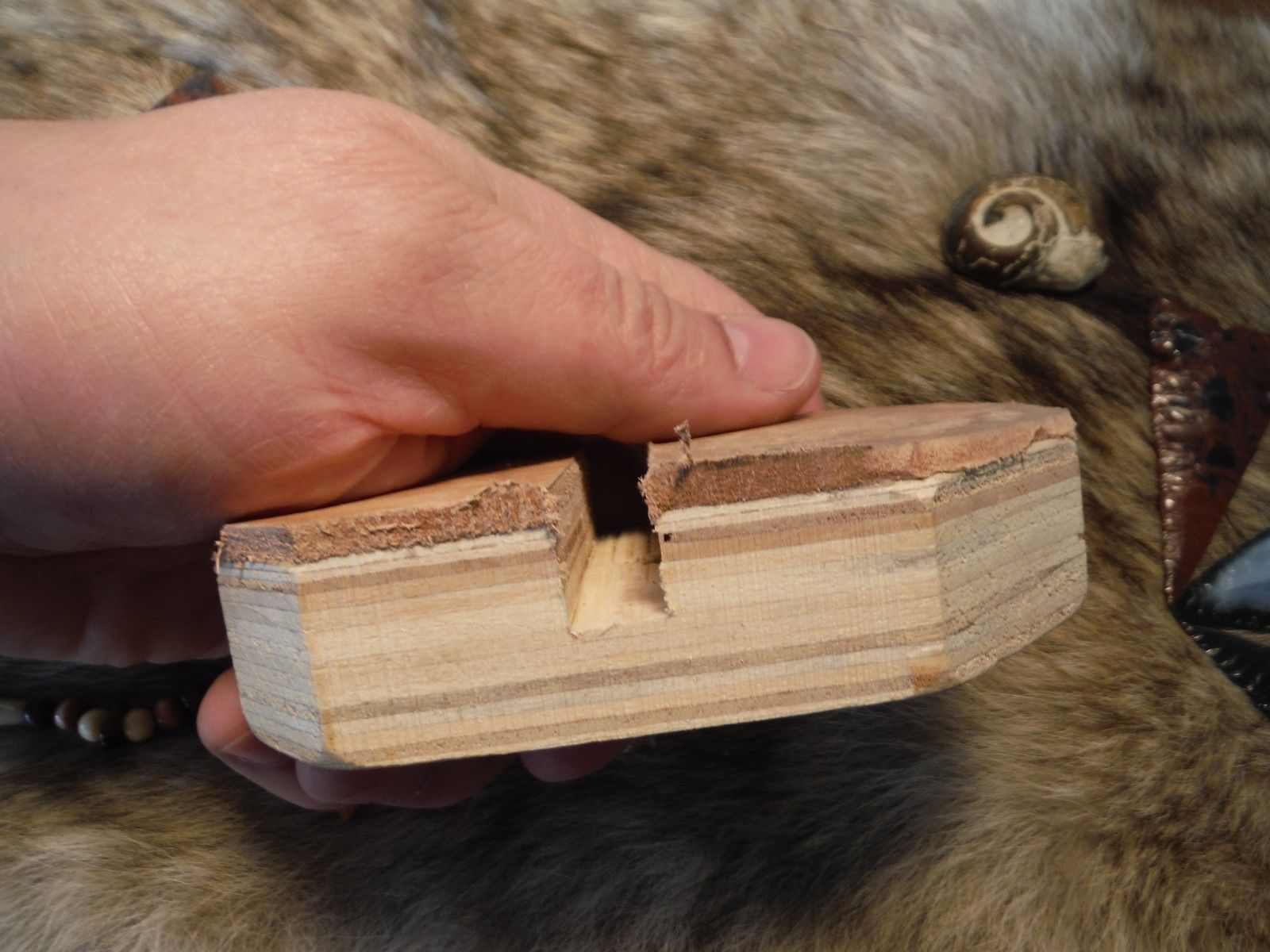 HARD LEATHER HAND PAD Flint Knapping Primitive Skinning Knife Arrowhead ...