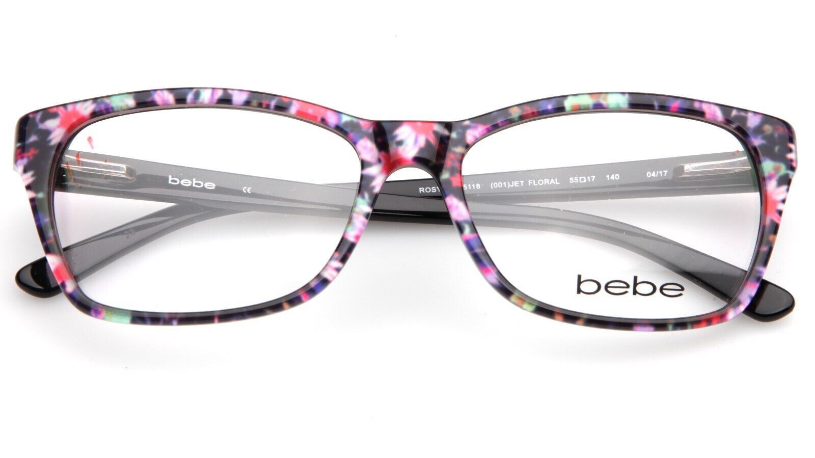 NEW bebe BB5118 ROSY 001 JET FLORAL EYEGLASSES FRAME 55-17-140 B38mm ...