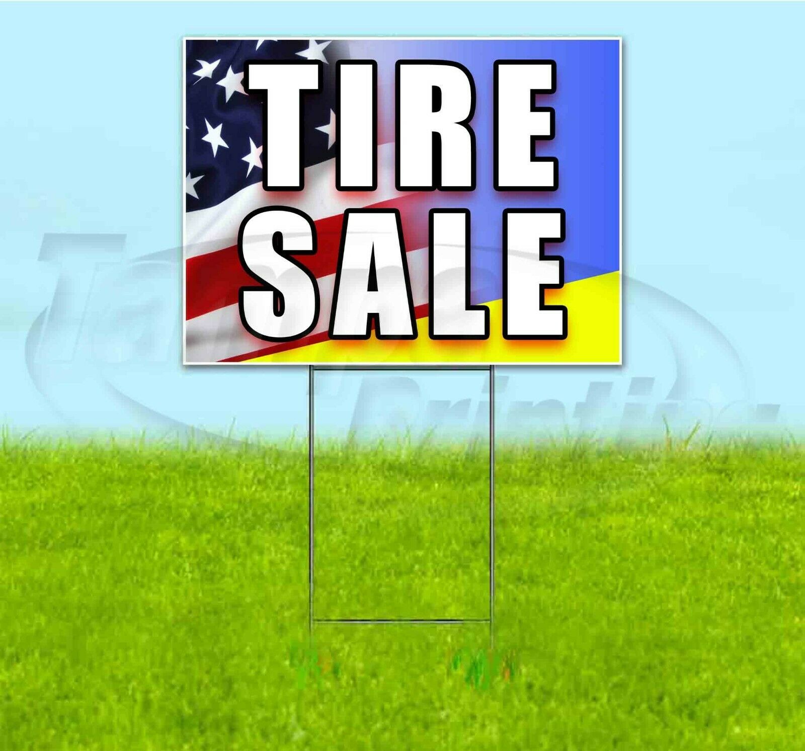 TIRE SALE 18x24 Yard Sign WITH STAKE Corrugated Bandit USA BUSINESS ...