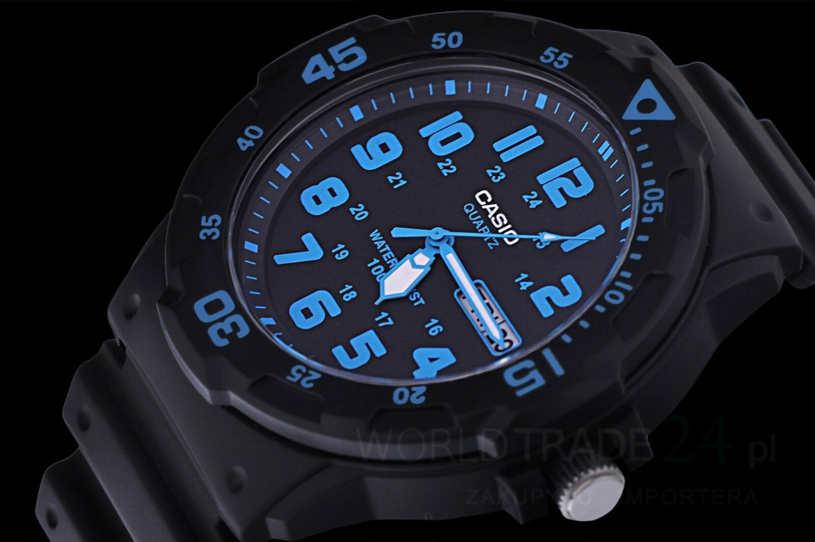 Casio MRW-200H-2B Men's Blue Number Sport Easy Reader Analog Watch w ...