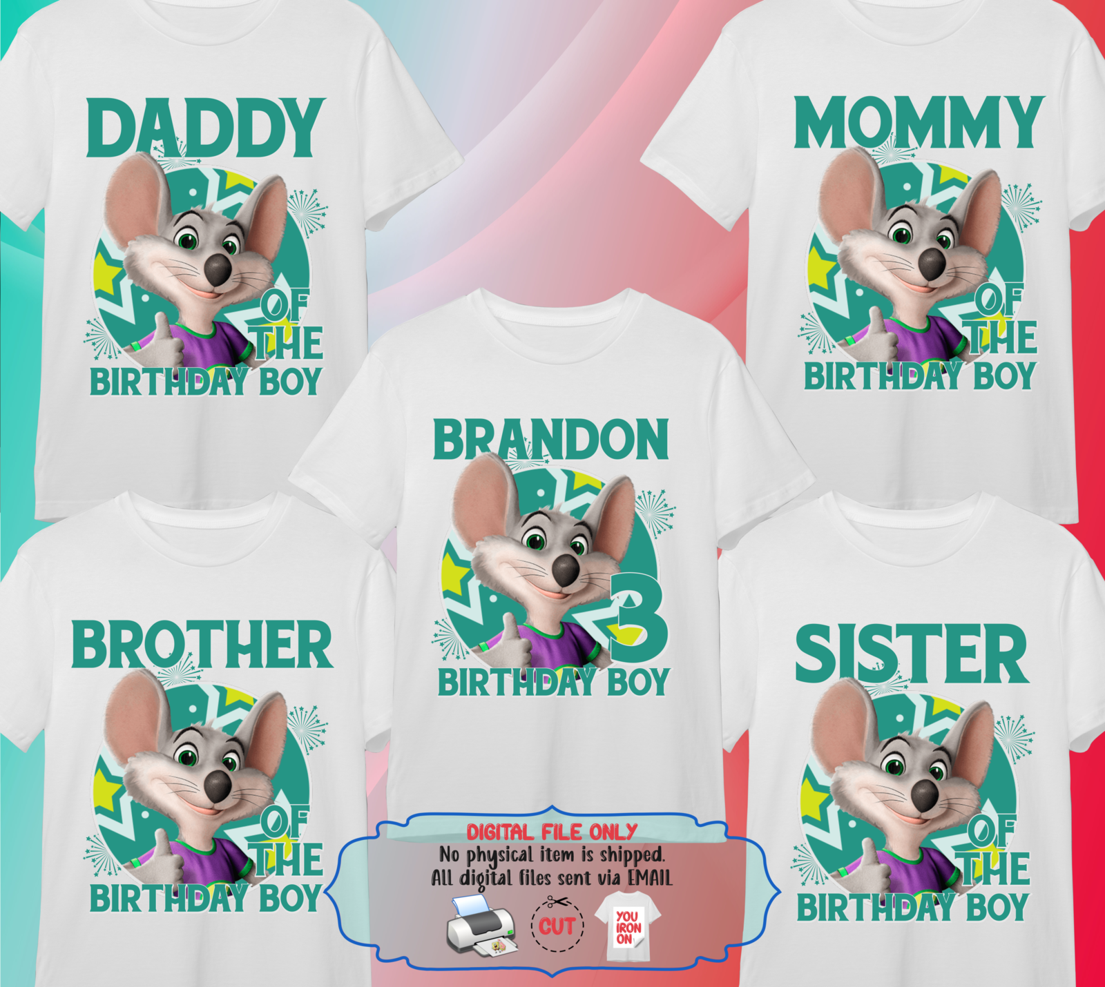 Chuck E Cheeses Iron On Chuck E Cheeses Birthday Shirt Chuck E