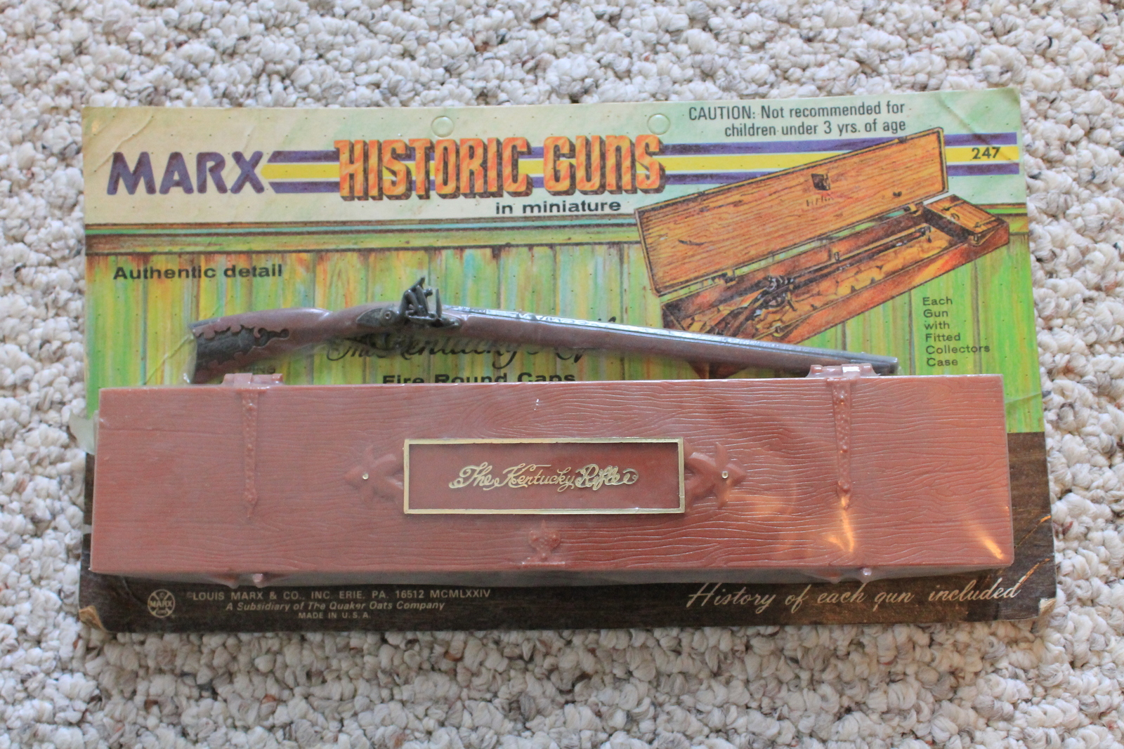 Marx Historc Guns in Miniature Kentucky Rifle Cap Gun Set - Diecast