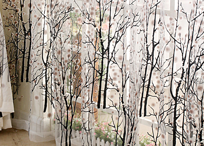 Elleweideco Modern Tree Branch Window Curtains/drape/panel and Matching ...