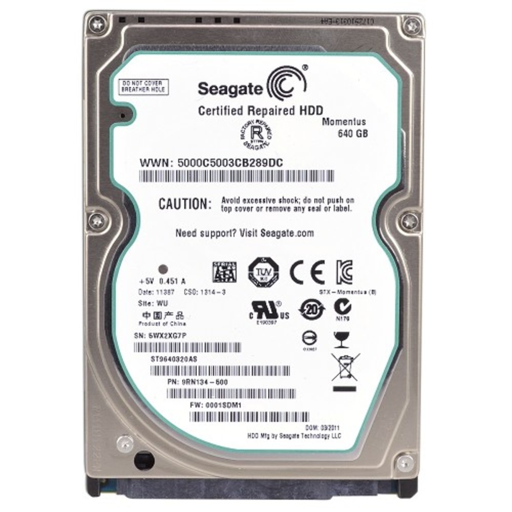 Seagate Momentus 640GB SATA/300 5400RPM 8MB 2.5 Hard Drive - Internal ...