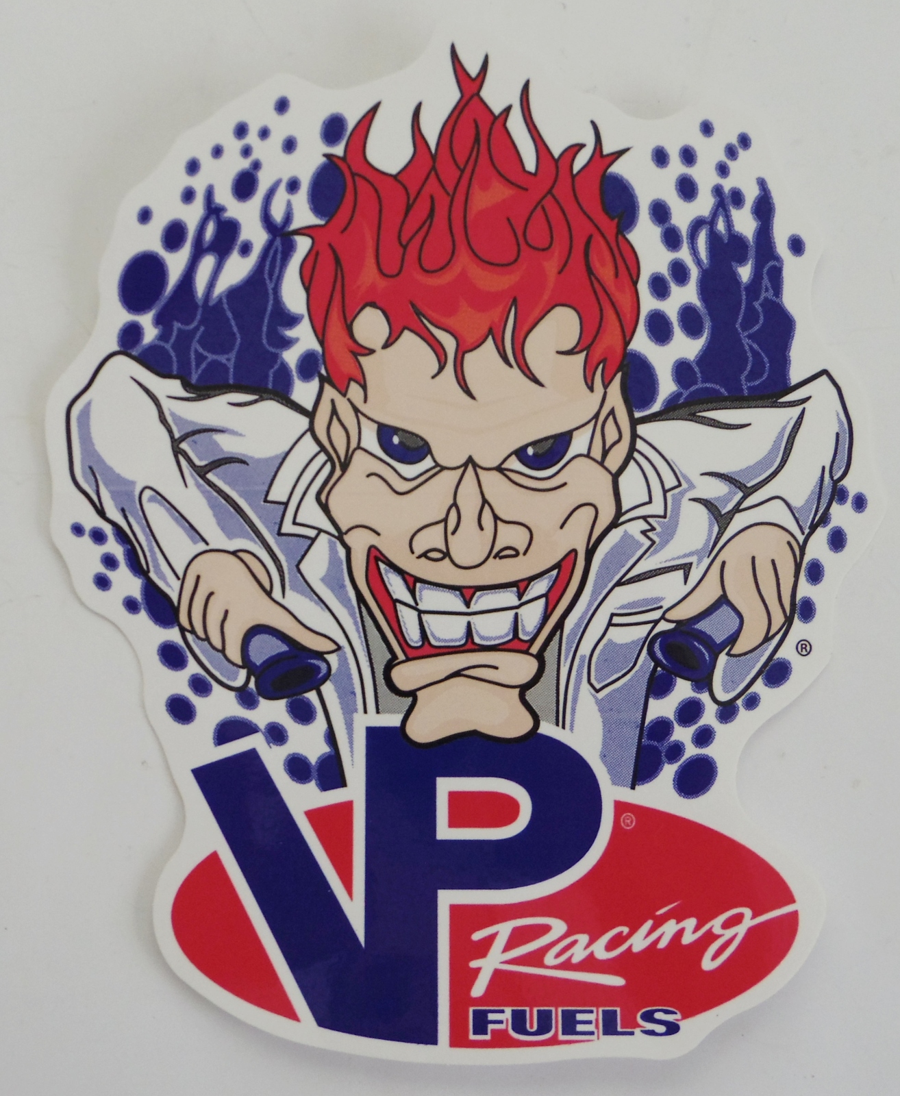 2 Large 7" VP Racing Fuels Mad Scientist Stickers - Racing Decals