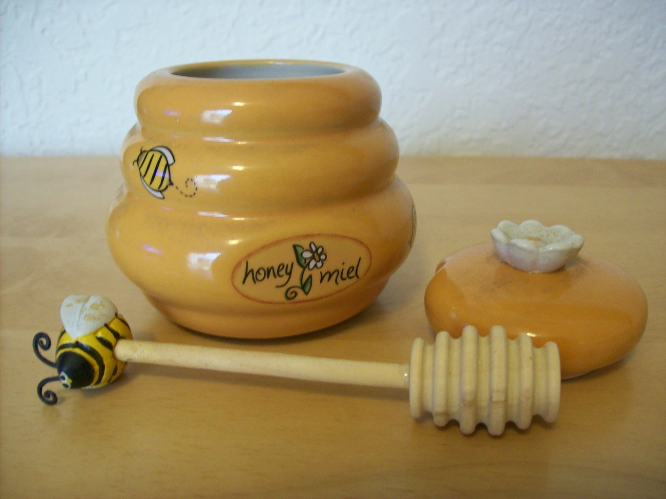 Honey/Miel Jar with Wooden Stirrer - Other