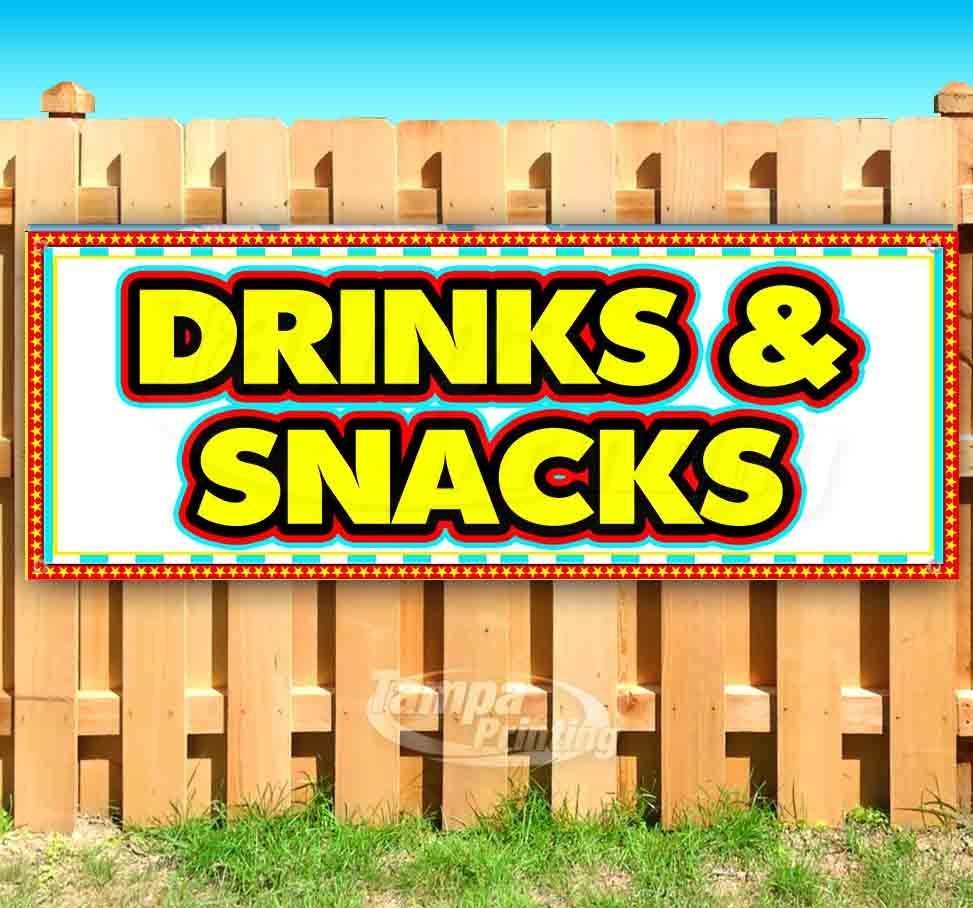 DRINKS & SNACKS Advertising Vinyl Banner Flag Sign Many Sizes ...