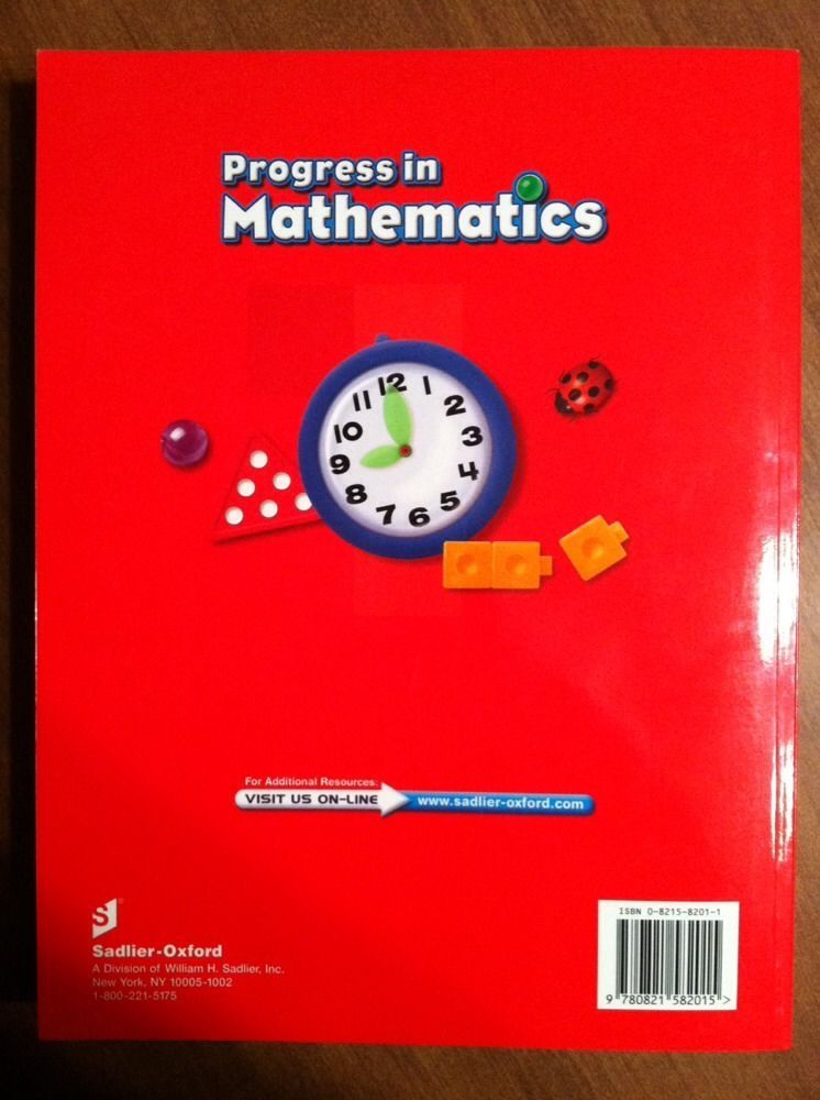 PROGRESS IN MATHEMATICS Grade 1 Student Workbook & Test Booklet Sadlier ...