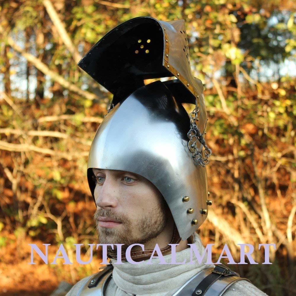 NauticalMart Medieval Hounskull Pigface Bascinet Armor Helmet - Knives ...