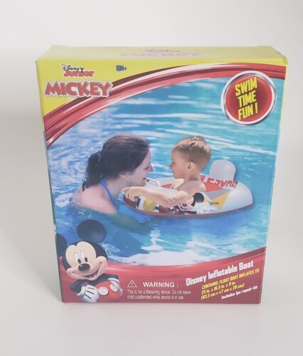 Disney Junior Mickey Mouse Kids Inflatable Boat Pool Float Swim Raft ...