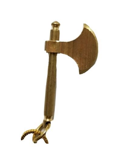 Sikh Punjabi Brass Axe Pendant in Golden Chain Singh Khalsa Kaur Locket ...
