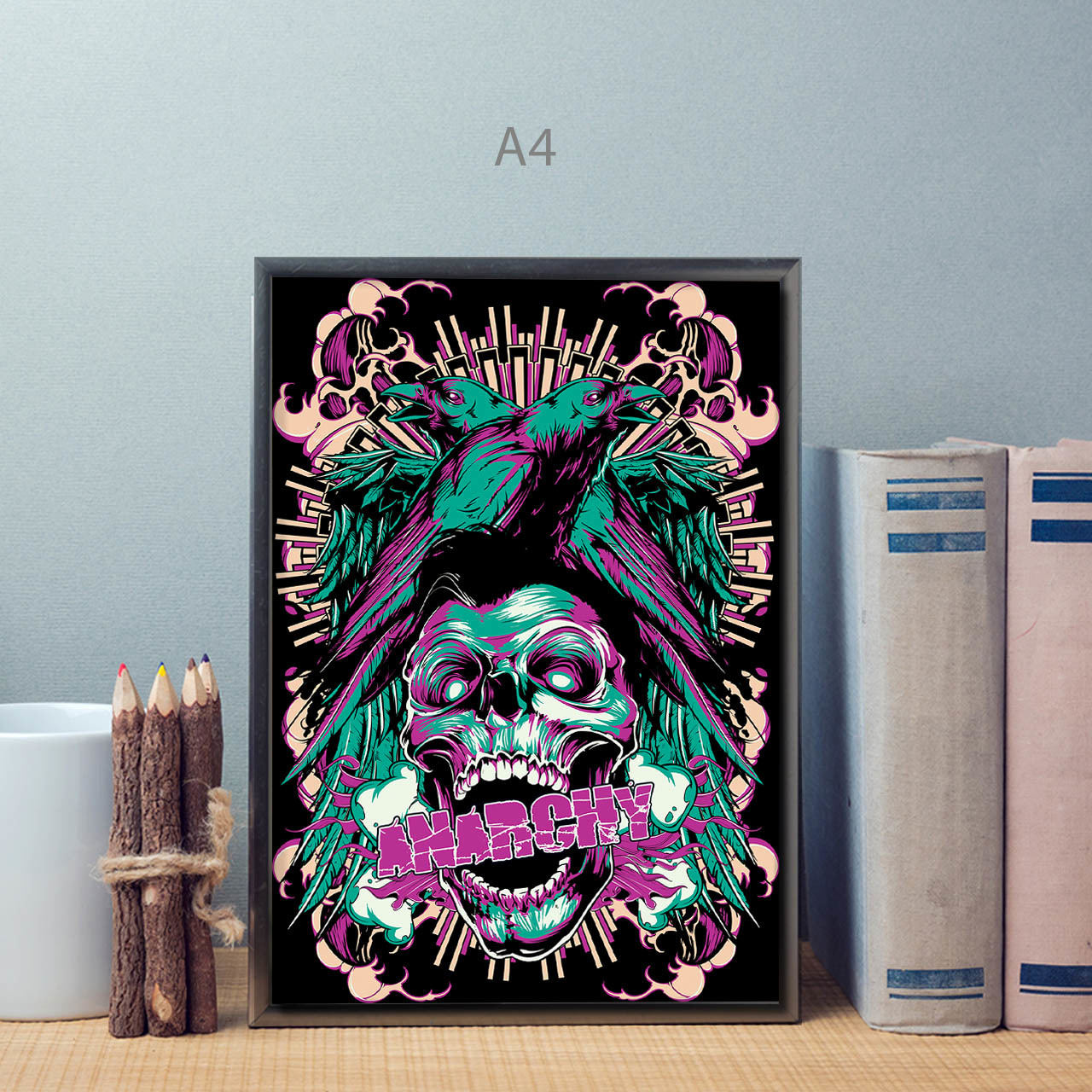 Revenge Crow Death Skull Rave Skull Matte/Glossy Poster A0 A1 A2 A3 A4 ...