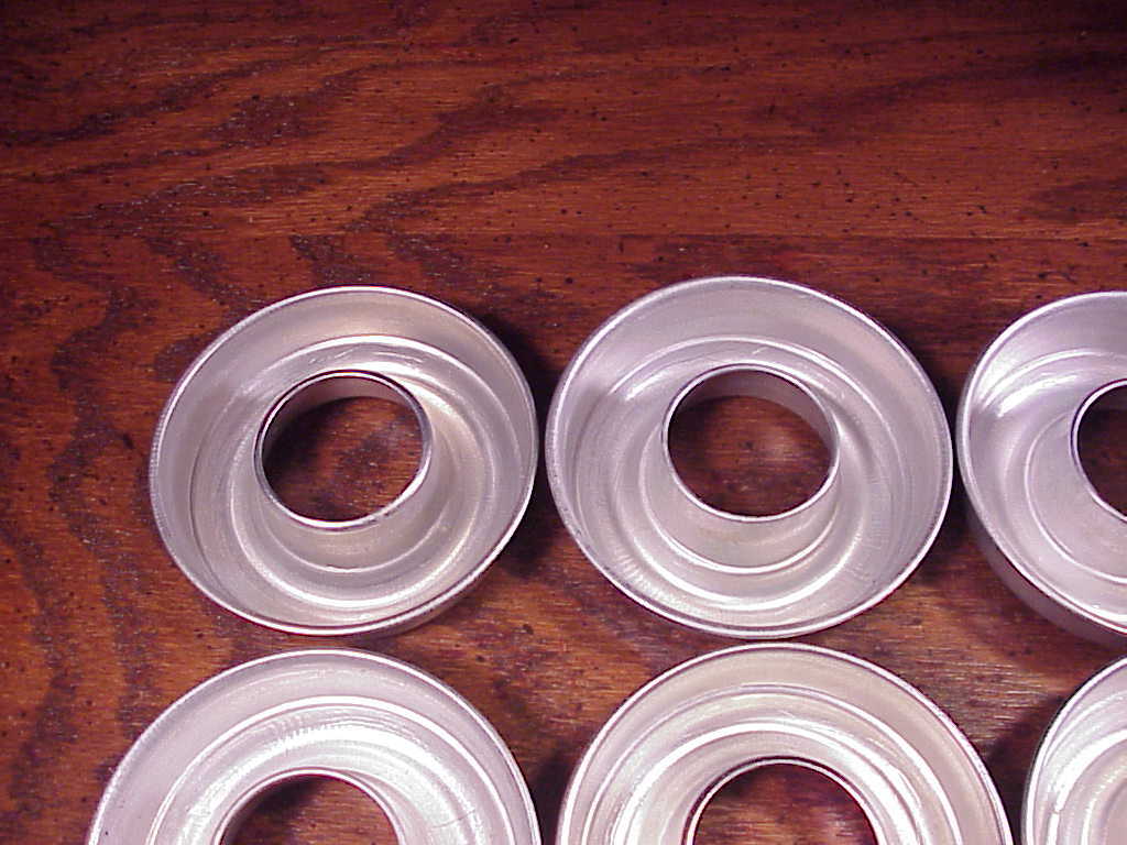 Lot of 6 Metal Round Ring Small Individual Jello Type Molds, 3 5/8 Inch ...