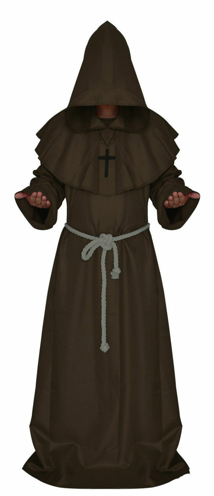 Halloween Adult Men's Priest Costume Medieval Monk Christian Missionary ...