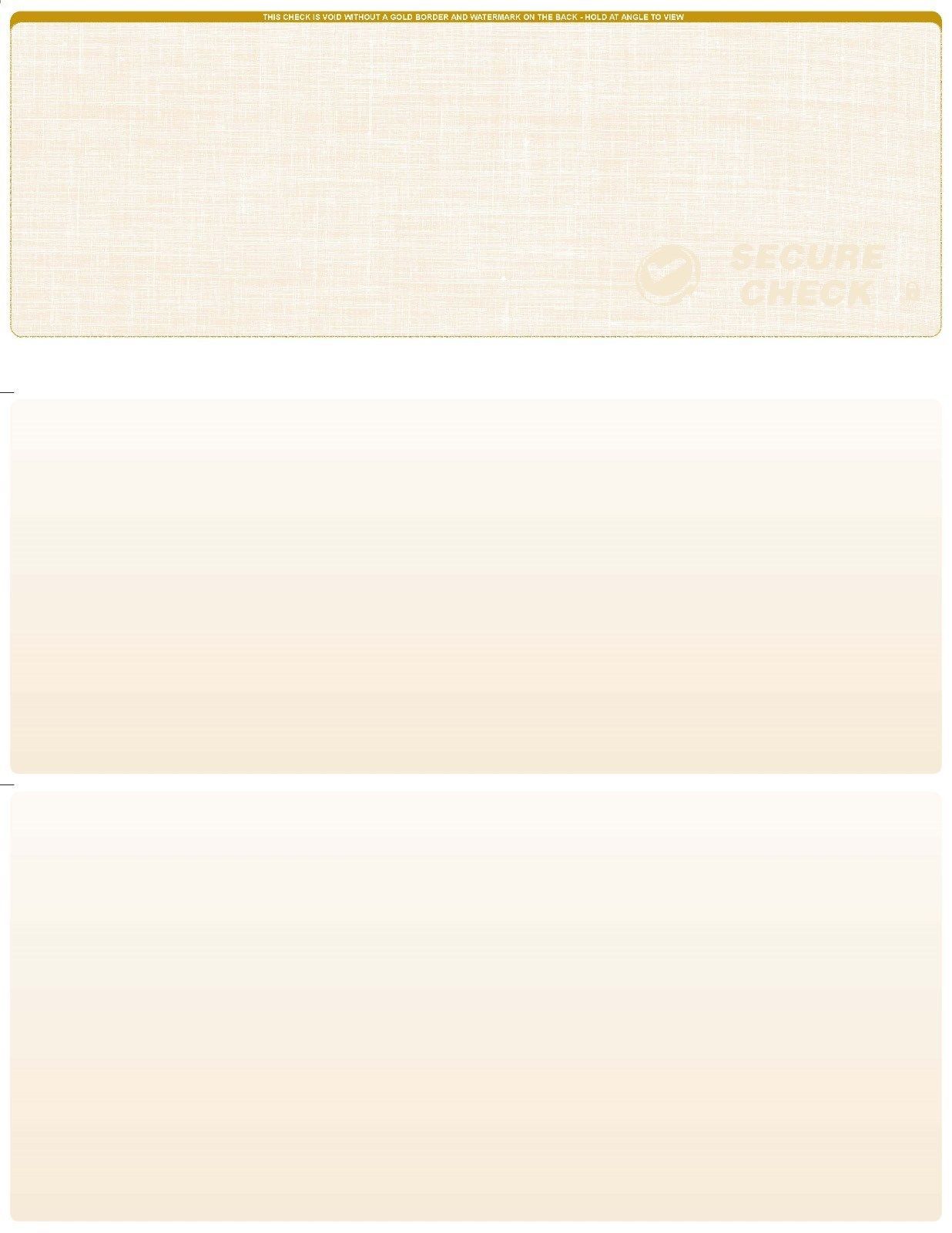 500 Blank Check Stock Paper - Check on top Model 7219- Linen- Gold ...